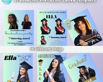Editable Canva Graduation Flyer Template - Customizable Digital ...