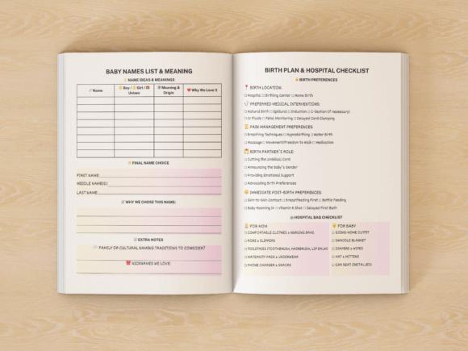 Editable Pregnancy Journal Canva Template – Track Your Pregnancy ...