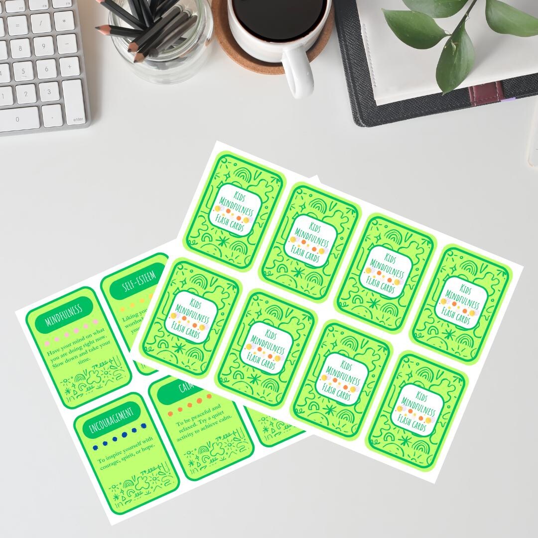 Mindfulness Flash Cards for Kids, Educational Flash Cards, Emotional ...