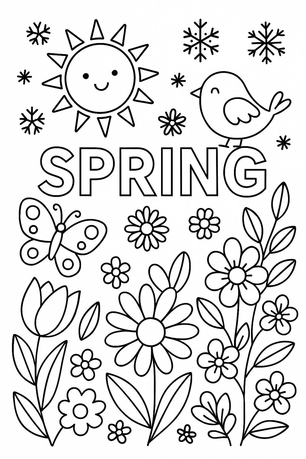 4 Seasons Coloring Pages for Kids – Spring, Summer, Autumn & Winter ...