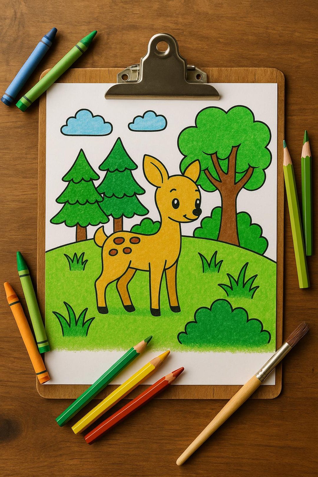 Forest Animal Coloring Pages for Kids | Deer, Bunny, and Squirrel ...
