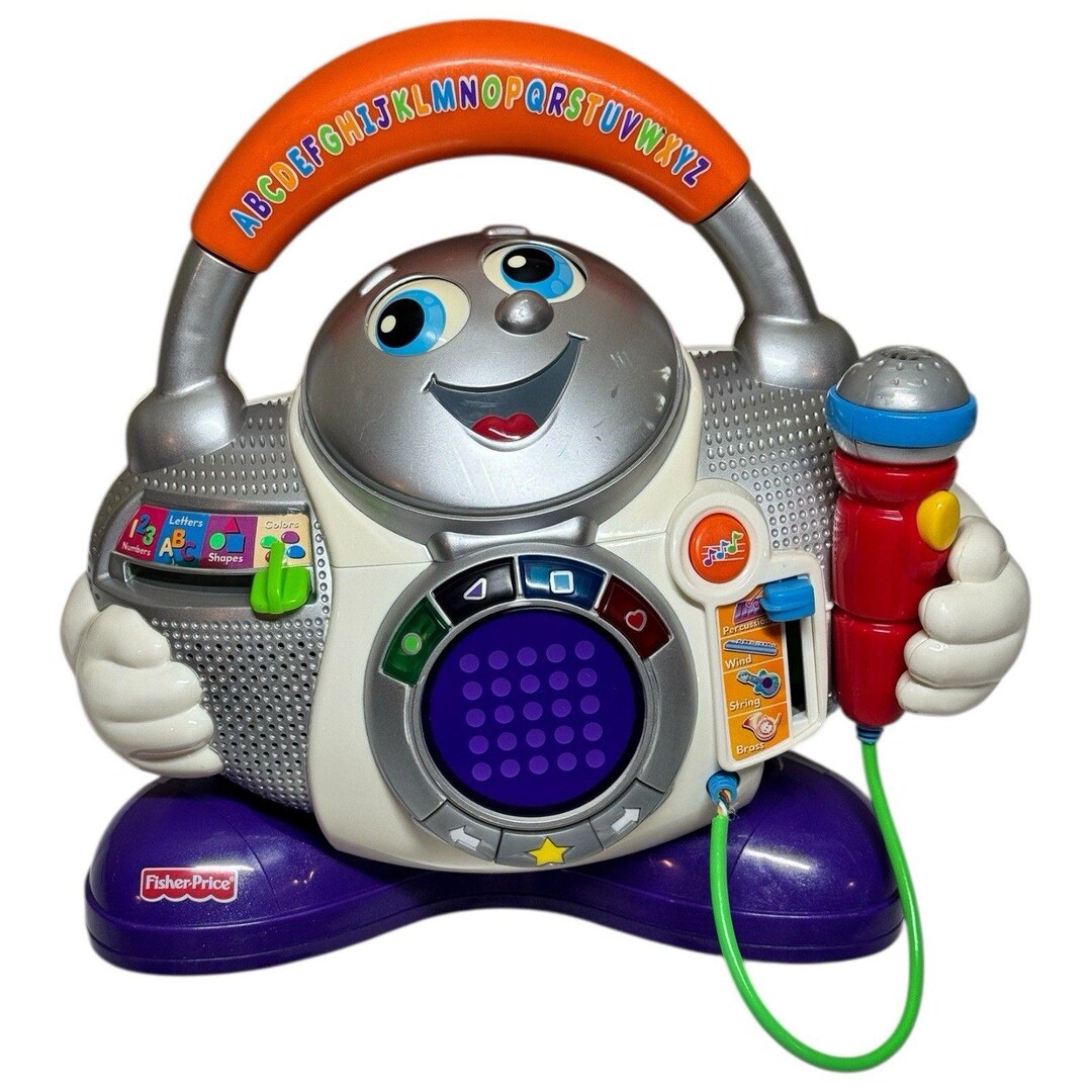 Rare 2007 Fisher Price Fun 2 Learn Learning DJ Karaoke Dancing Boombox ...