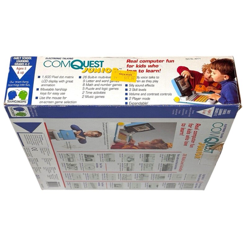 Rare 1990s Comquest Junior Electronic Talking Laptop Toy Complete ...