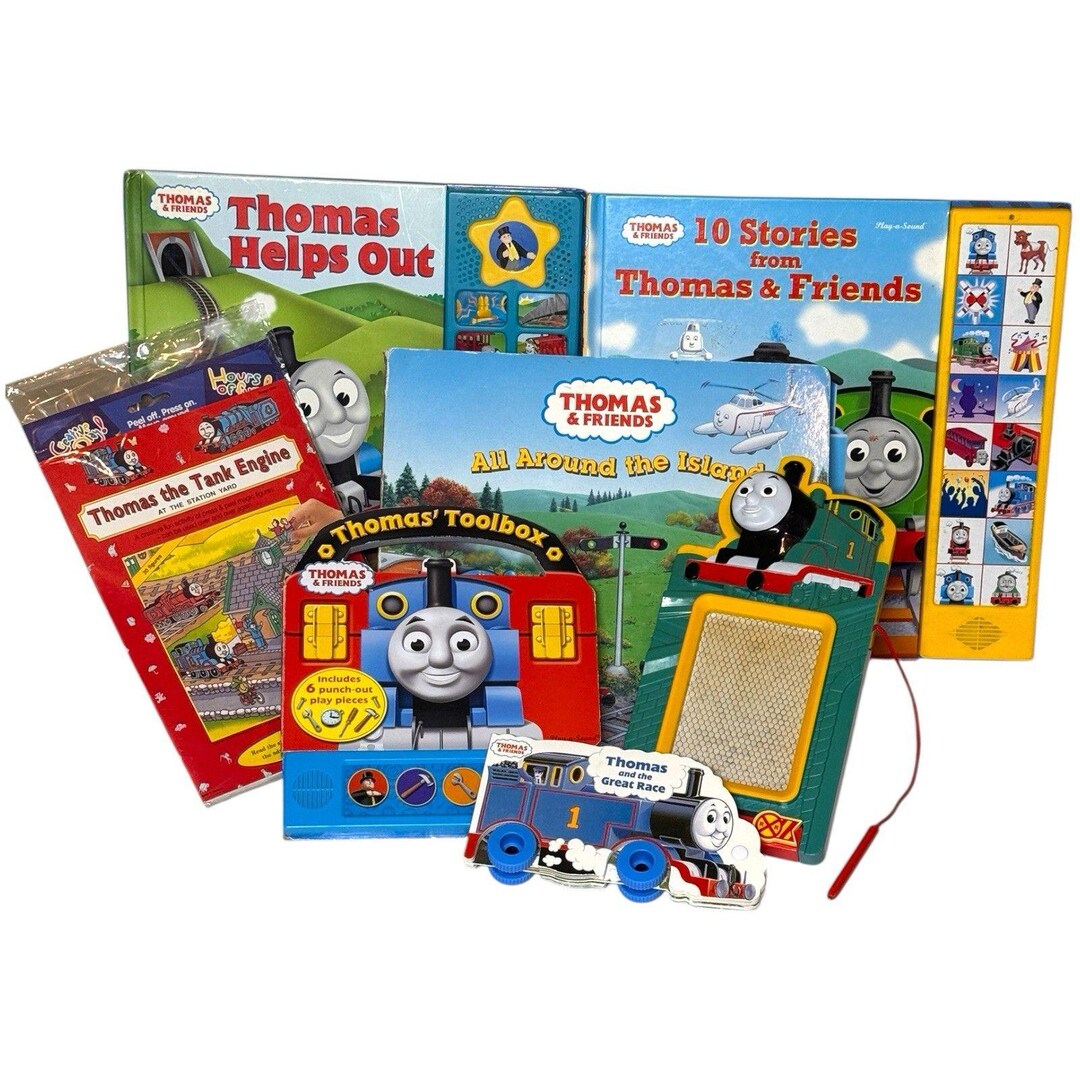 Vtg Thomas & Friends Book Toy Lot of 7 Play A Sound Drawing Pad Uniset ...