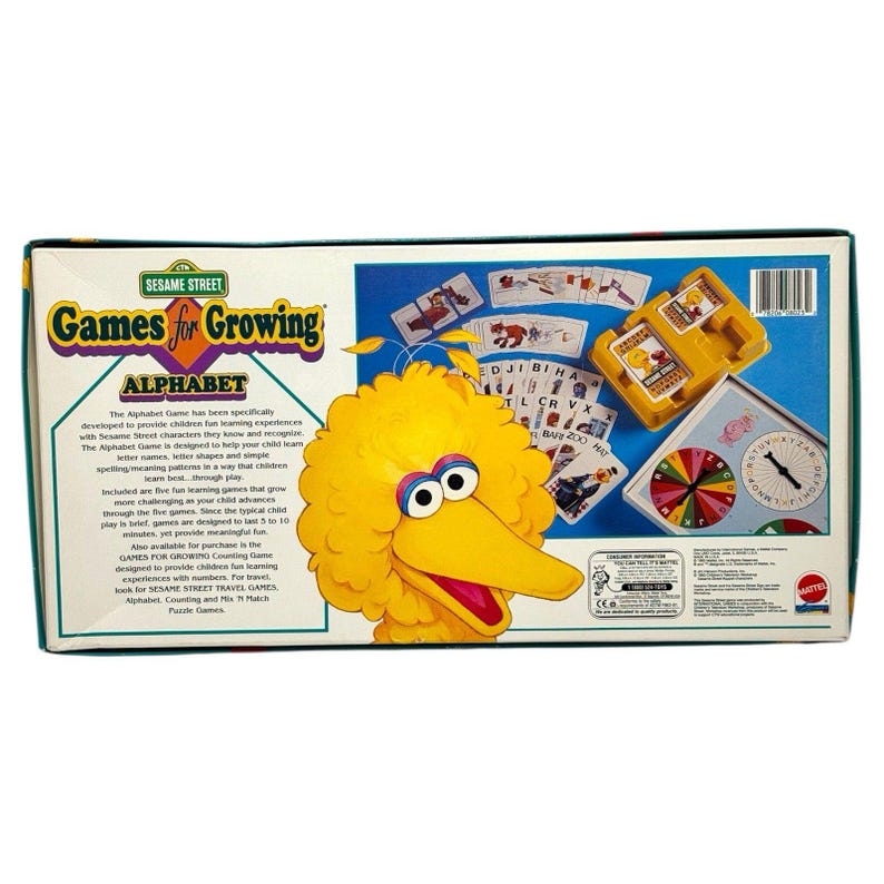 Vintage 1993 Sesame Street Games for Growing Lot Alphabet & Counting ...