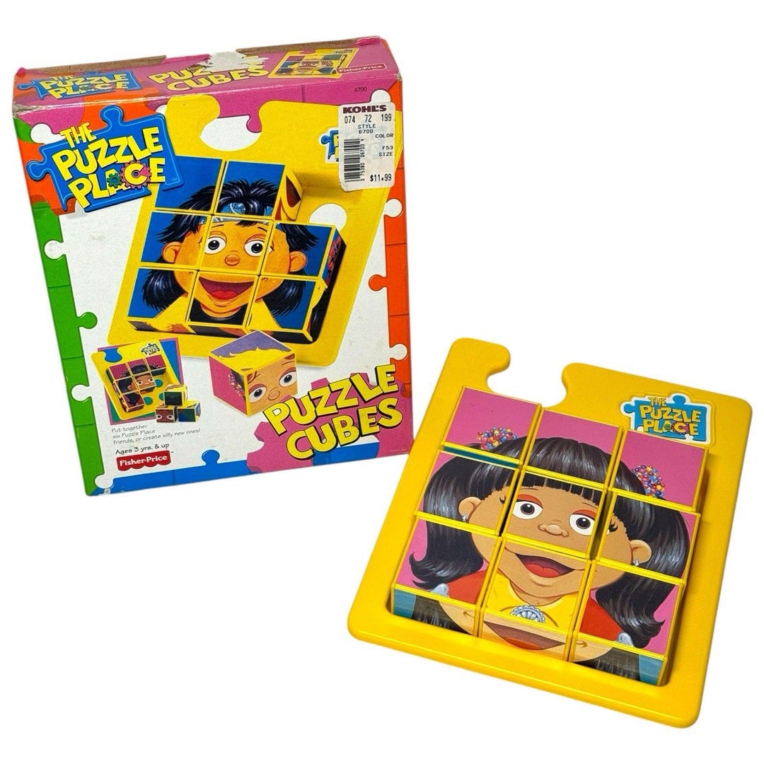 Vintage 1995 Fisher Price the Puzzle Place Puzzle Cubes Complete W/ Box ...