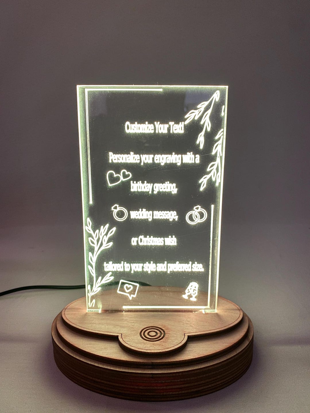Customizable Personalised LED Lamp / Sign - Custom Night Light - Your ...
