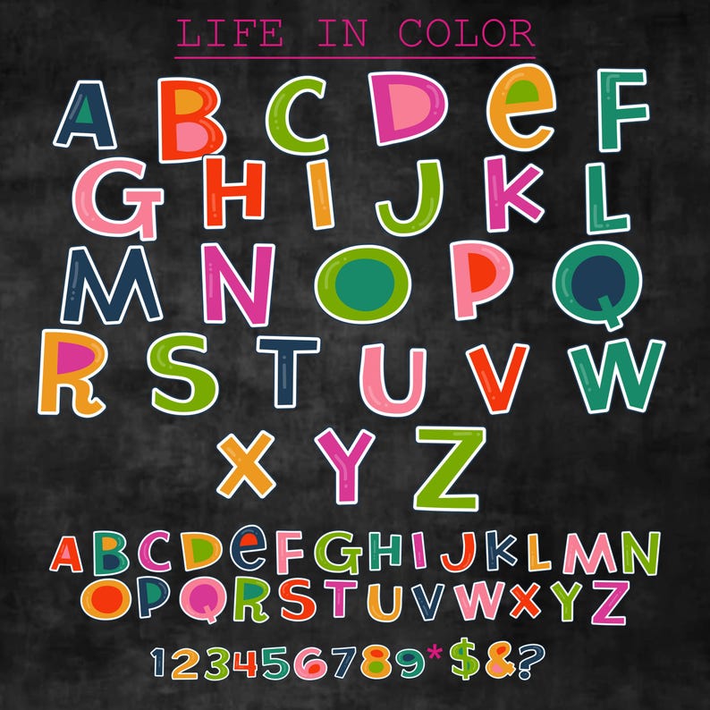LIFE IN COLOR | Letter L | Colored Alphabet, Png File, Decorative Fonts ...