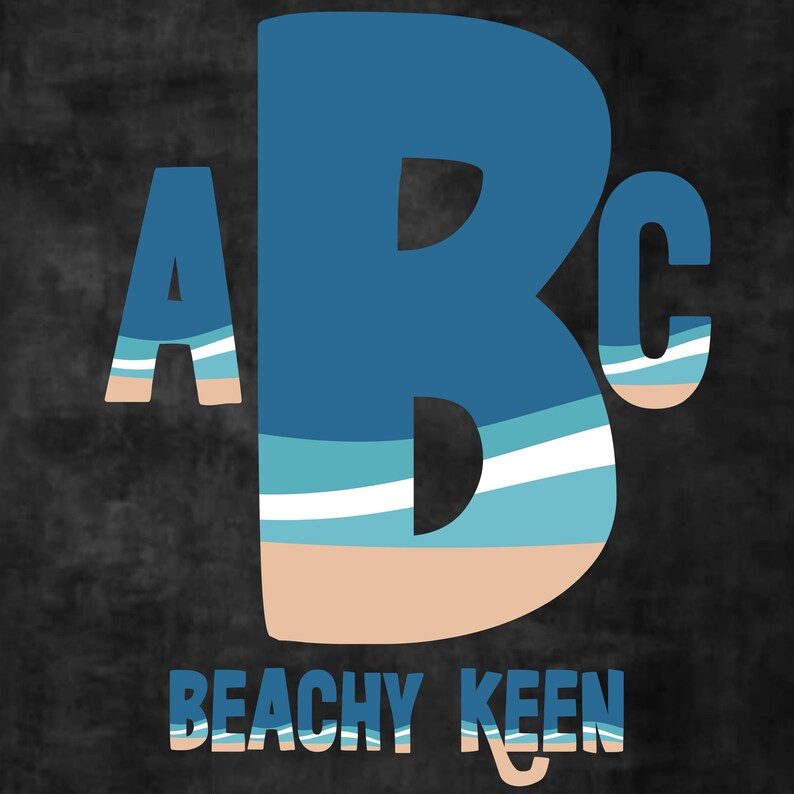 BEACHY KEEN | Letter B | Colored Alphabet, Png File, Decorative Fonts ...