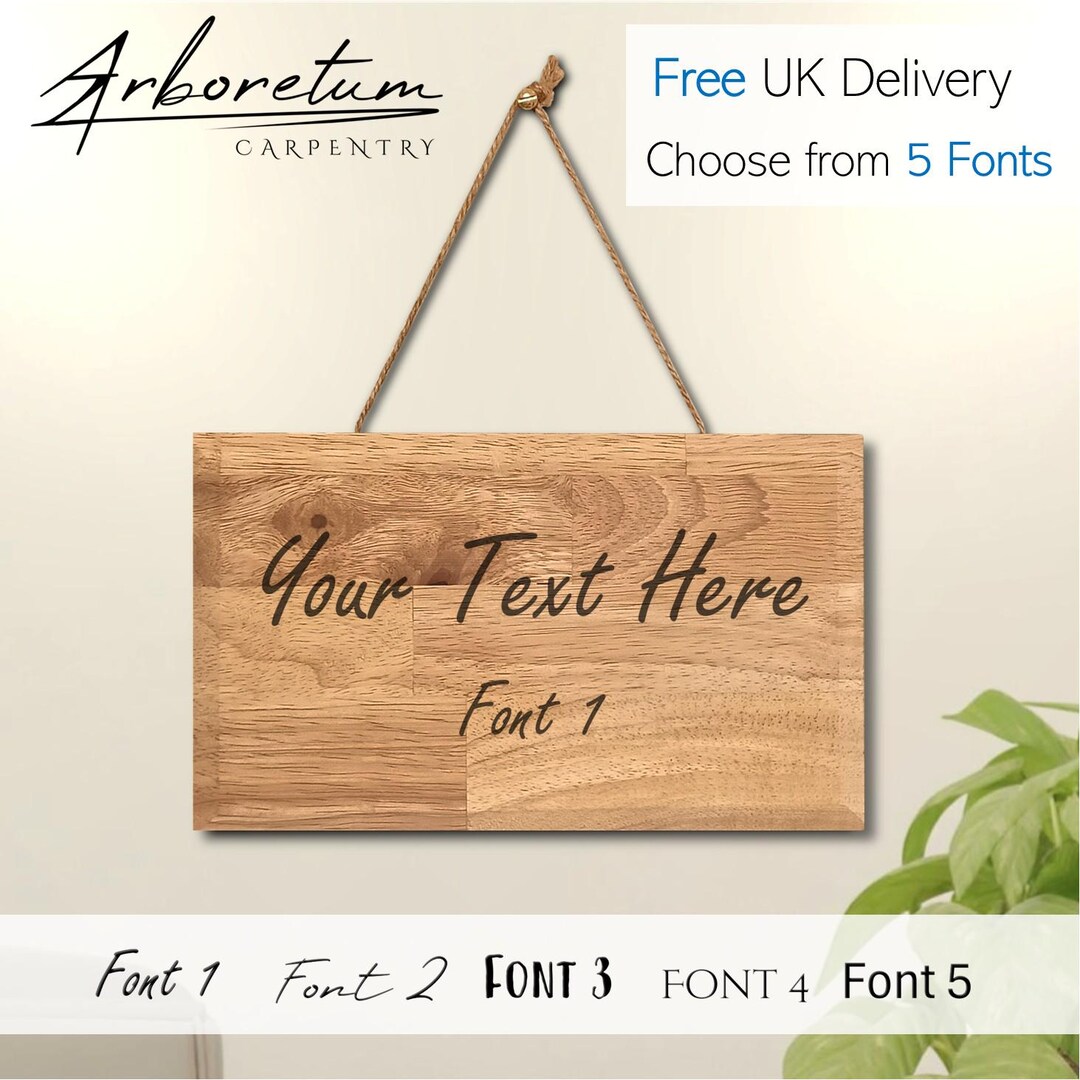 Large Personalized Engraved Wood Sign: Custom Text Plaque, Ash Hardwood ...