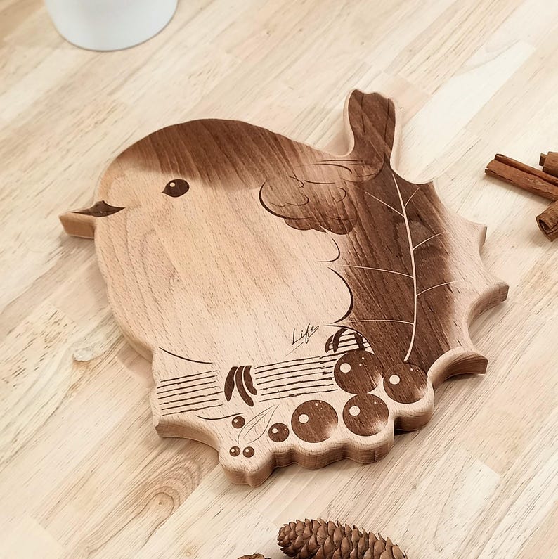 Robin Christmas Chopping Board - Festive Serving Platter Holiday Gift ...