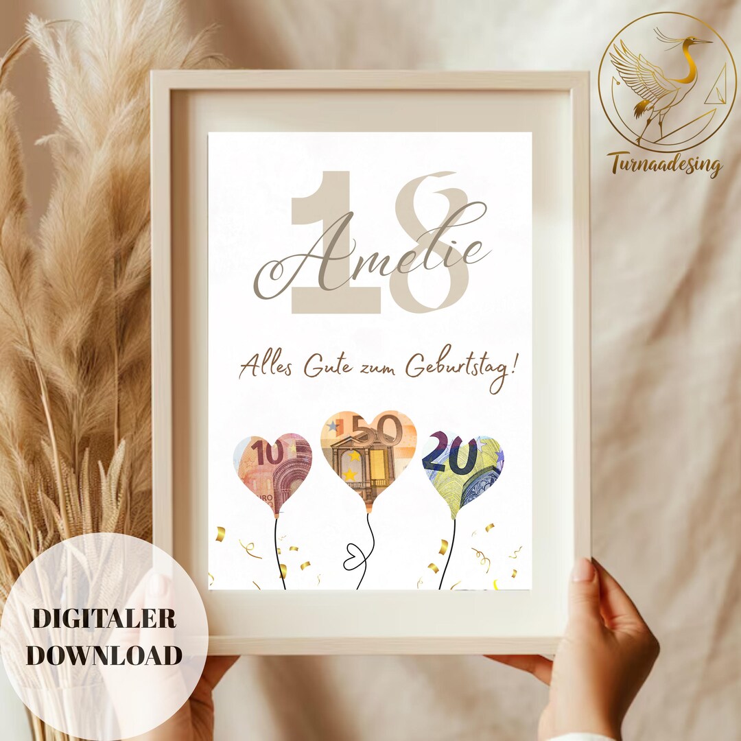 Geldgeschenk zum 18 Geburtstag | DIN A4 | Geld kreativ verschenken ...