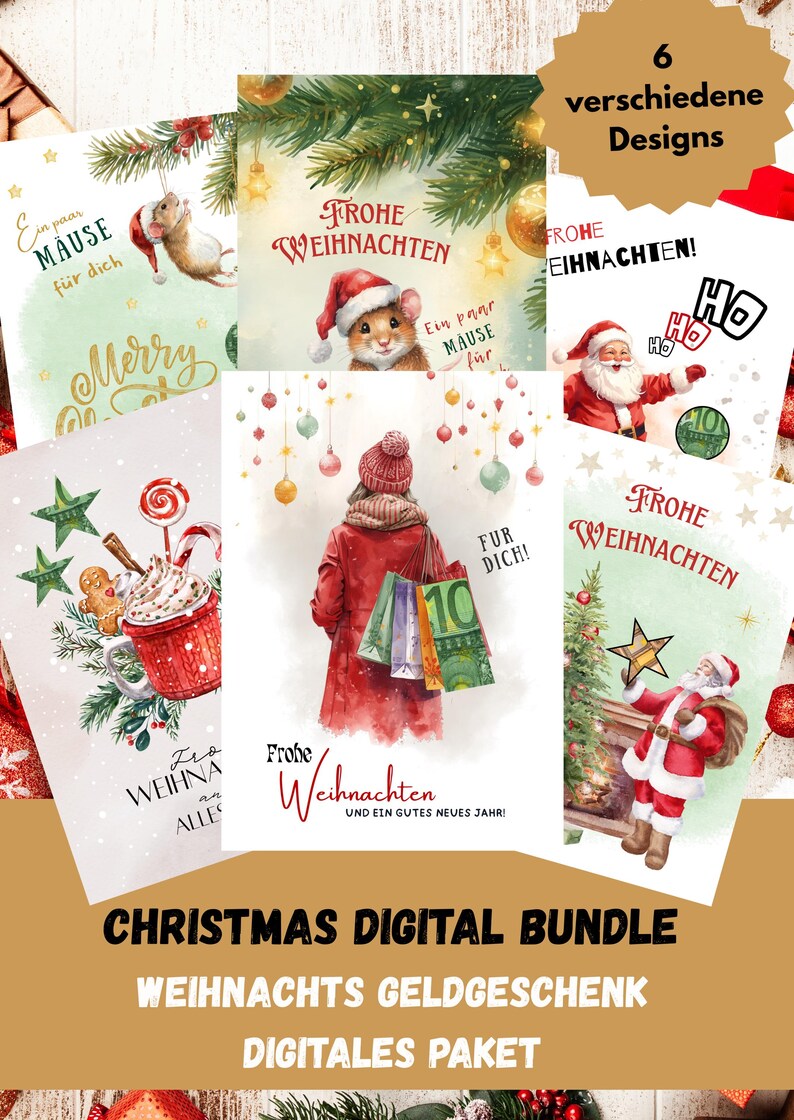 Weihnachten Geldgeschenk Digital Bundle Mädchen , Frau ...