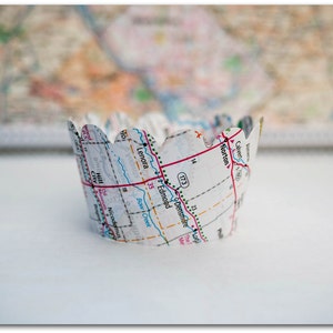 12 Map Cupcake Wrappers -map Paper - Party Supplies- Going Away ...