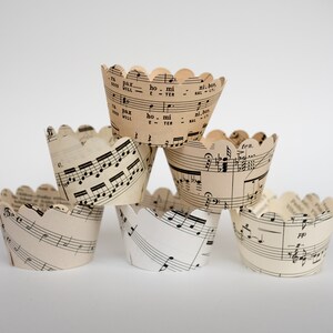 Vintage Sheet Music Cupcake Wrappers Party Supplies - Etsy