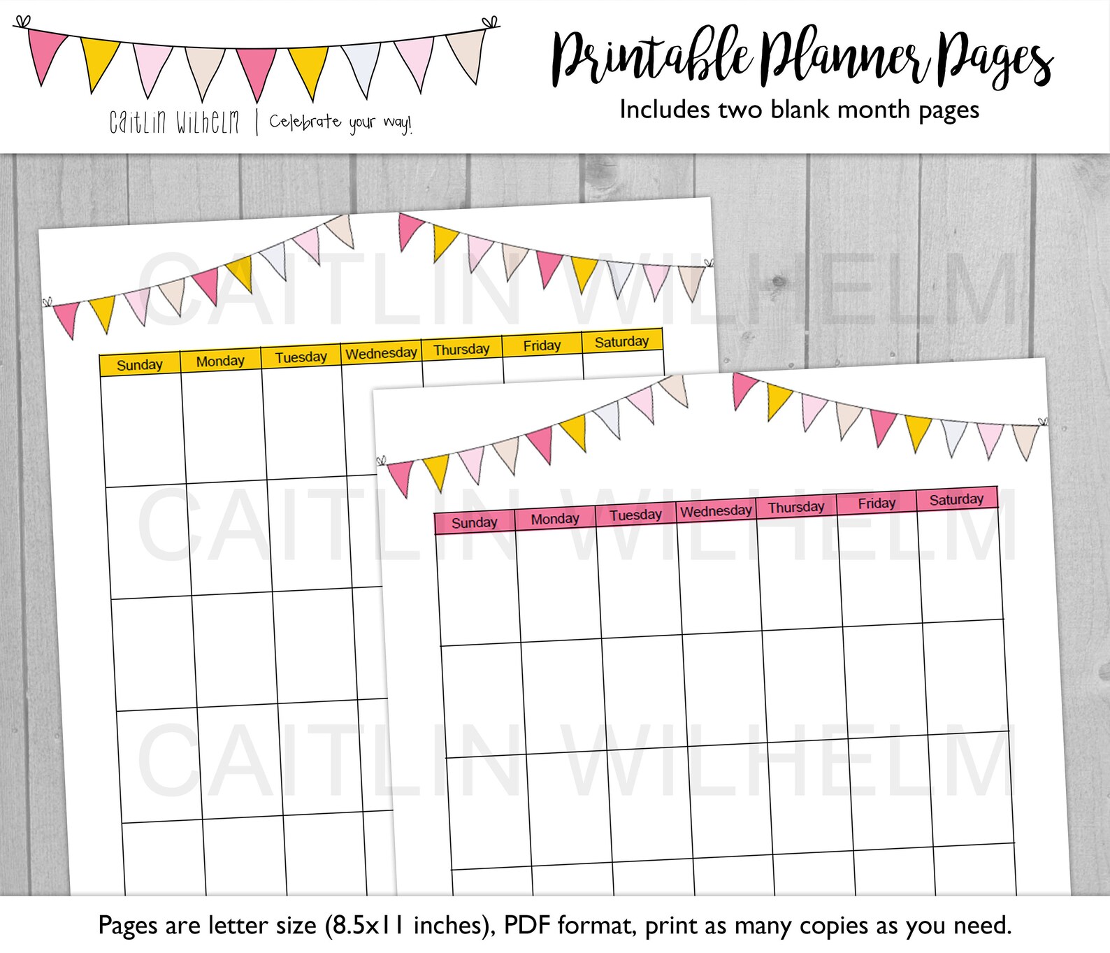 Printable 2023 Planner Pages Year at a Glance Monthly - Etsy
