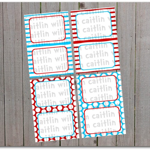 Printable Red White and Blue Table Tents Food Labels - Etsy