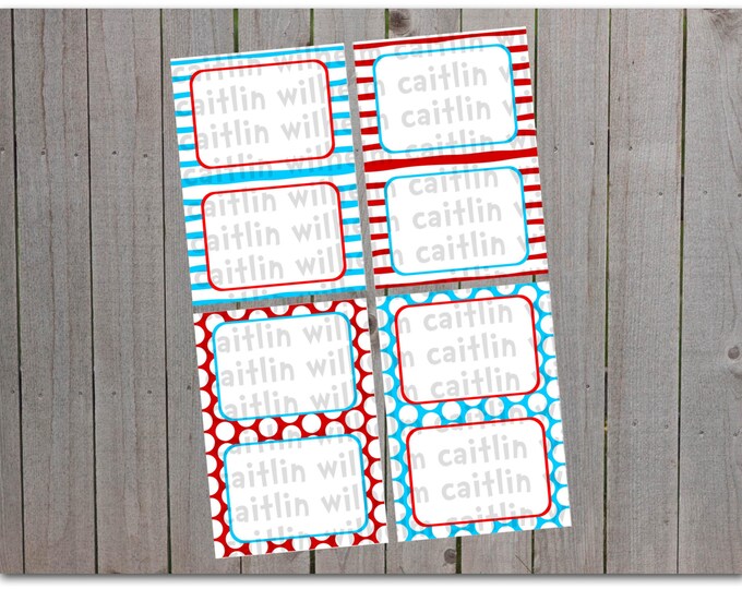Printable Red, White, and Blue Table Tents Food Labels INSTANT DOWNLOAD ...