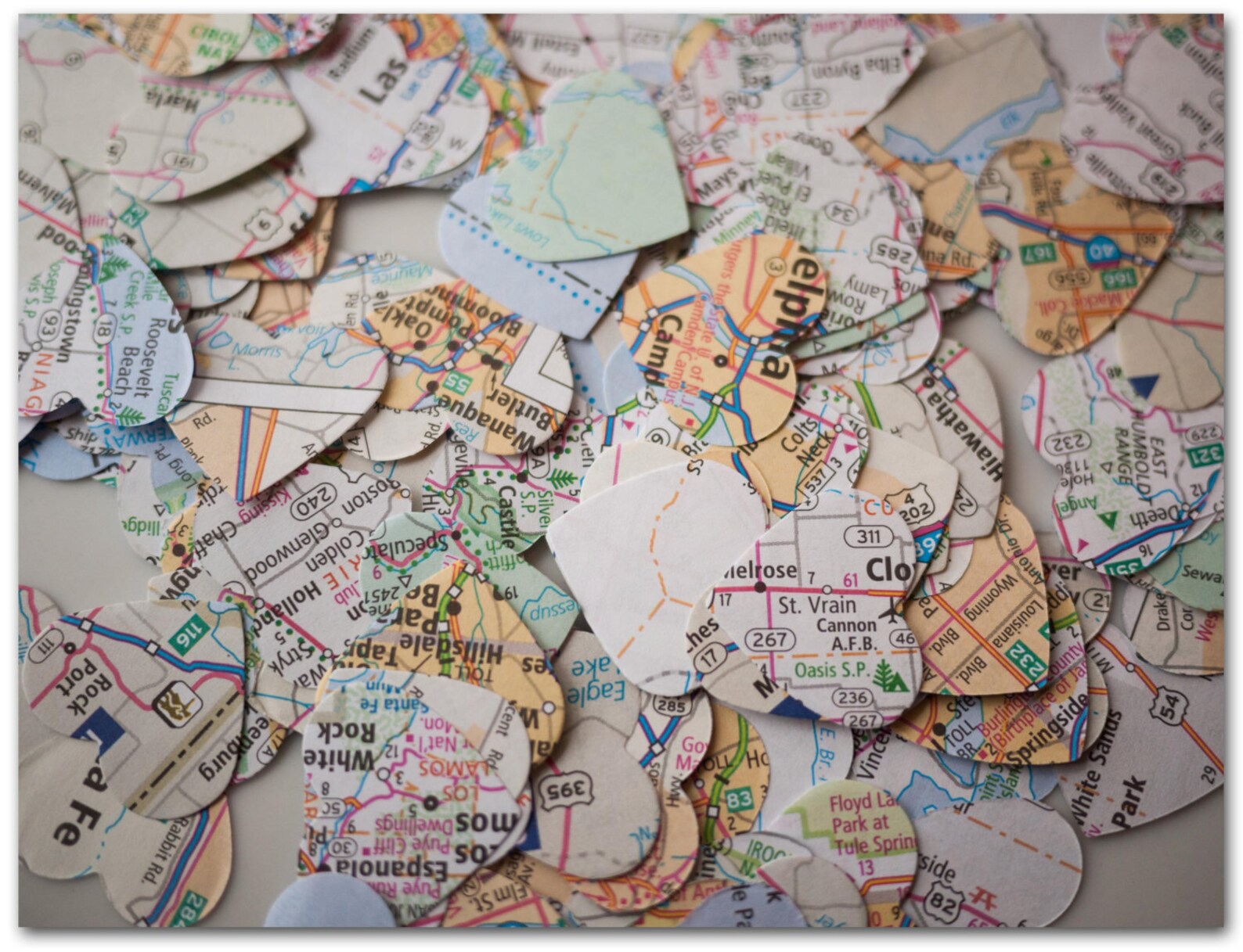 500 Paper Map Hearts Table Scatter 1 Inch Hearts Ready - Etsy