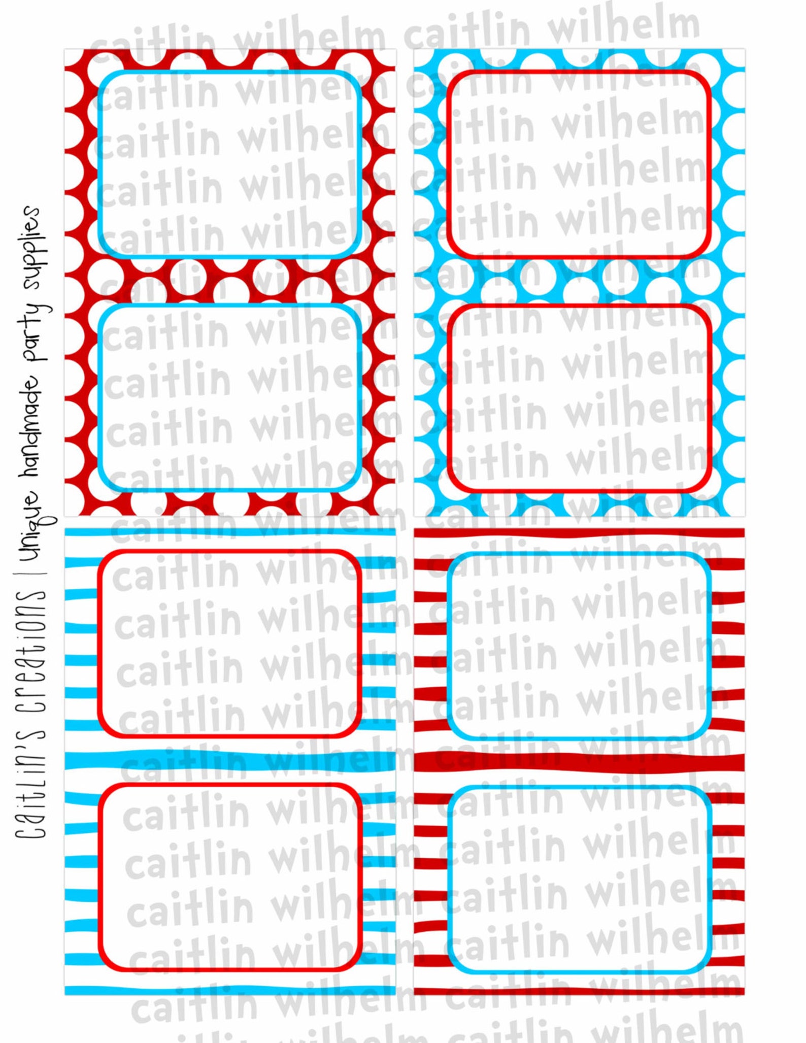 Printable Red, White, and Blue Table Tents - Food Labels - INSTANT ...