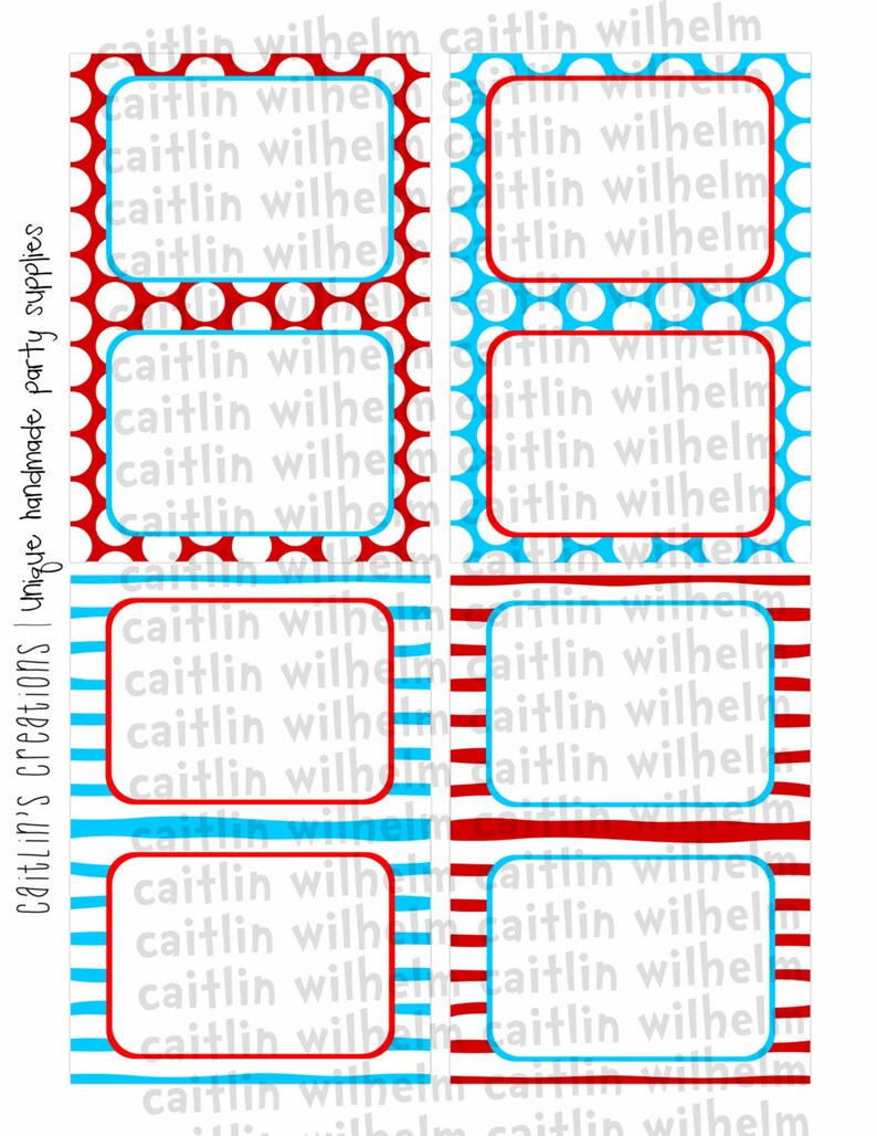 Printable Red, White, and Blue Table Tents - Food Labels - INSTANT ...