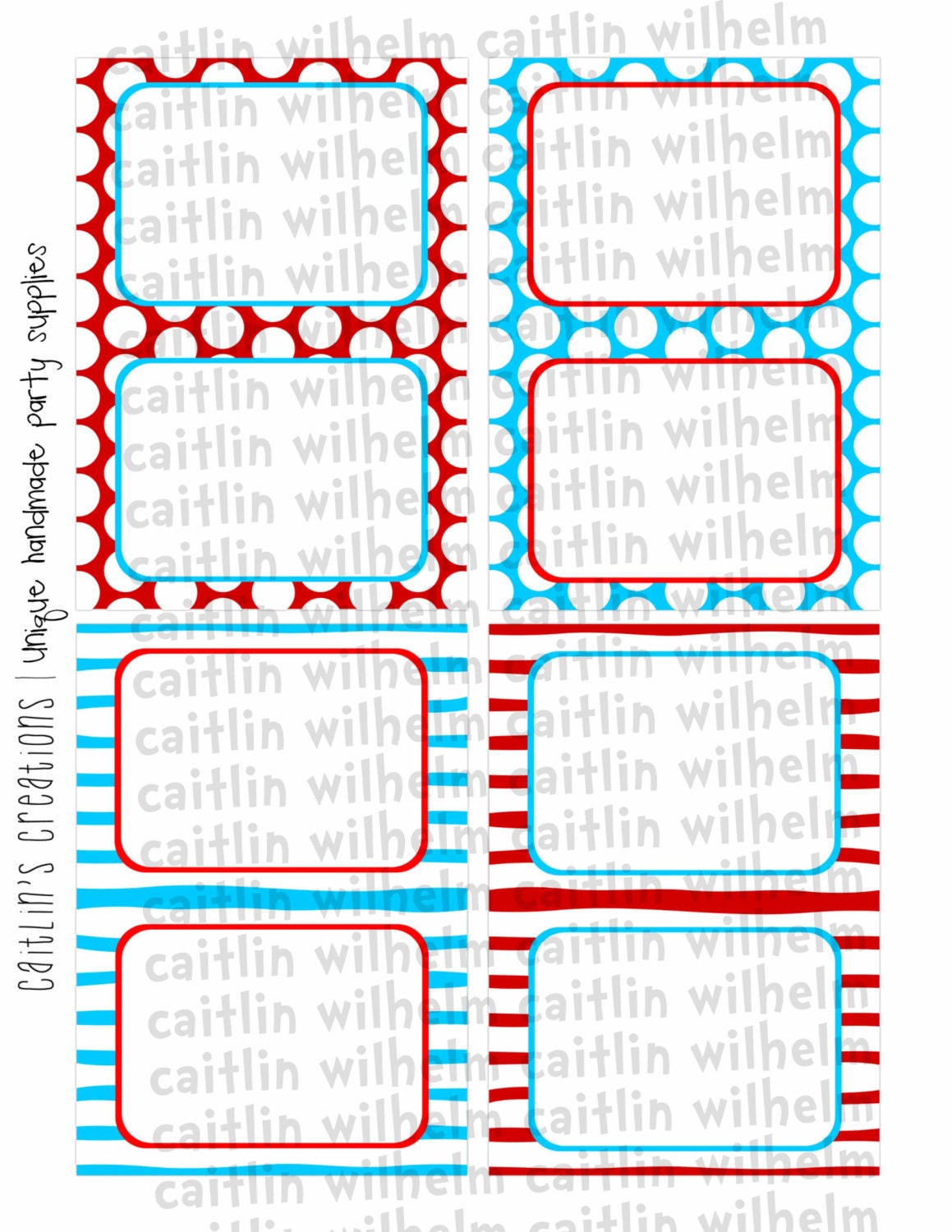 Printable Red White and Blue Table Tents Food Labels - Etsy