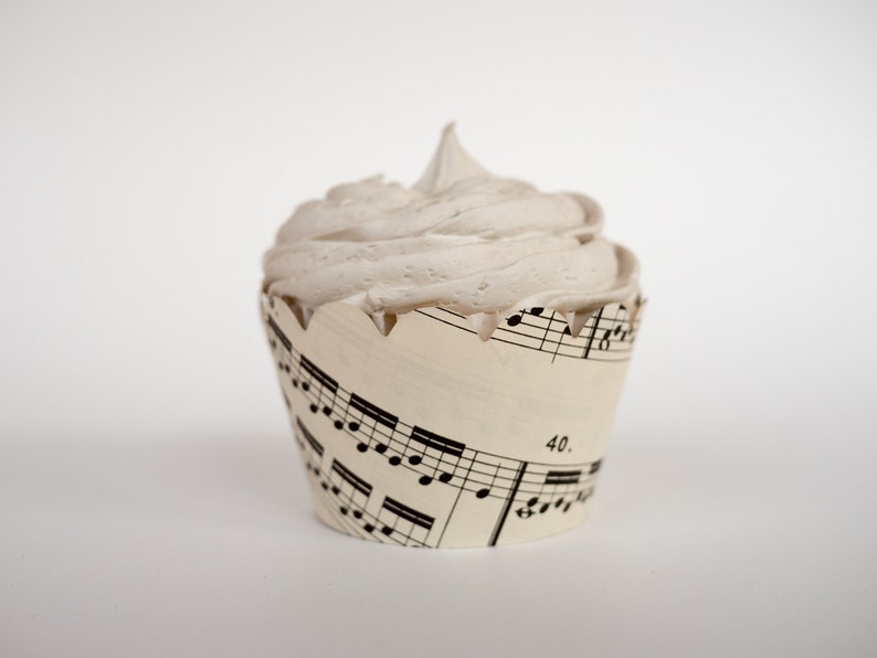 Vintage Sheet Music Cupcake Wrappers - Party Supplies- Wedding ...