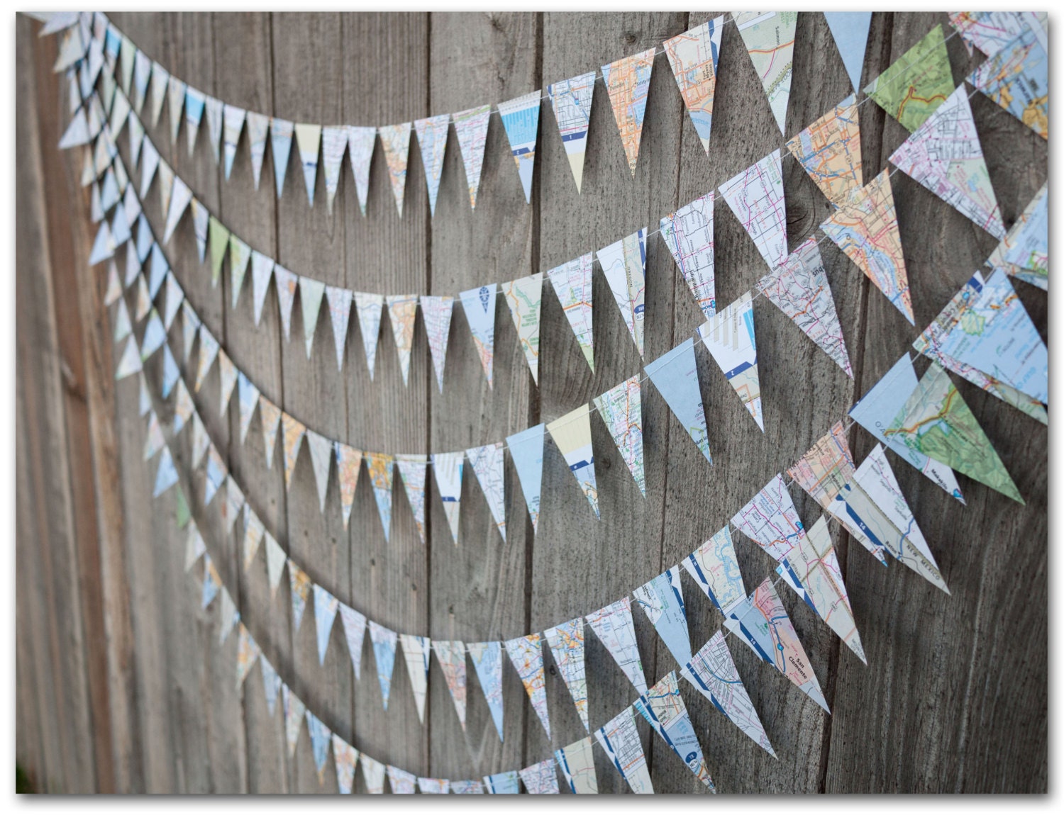 Mini Map Bunting - Paper Bunting - Travel Theme - Ready to Ship - Etsy