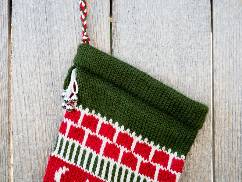 Hand Knit Reindeer Christmas Stocking - Choose Your Style - Red, White ...