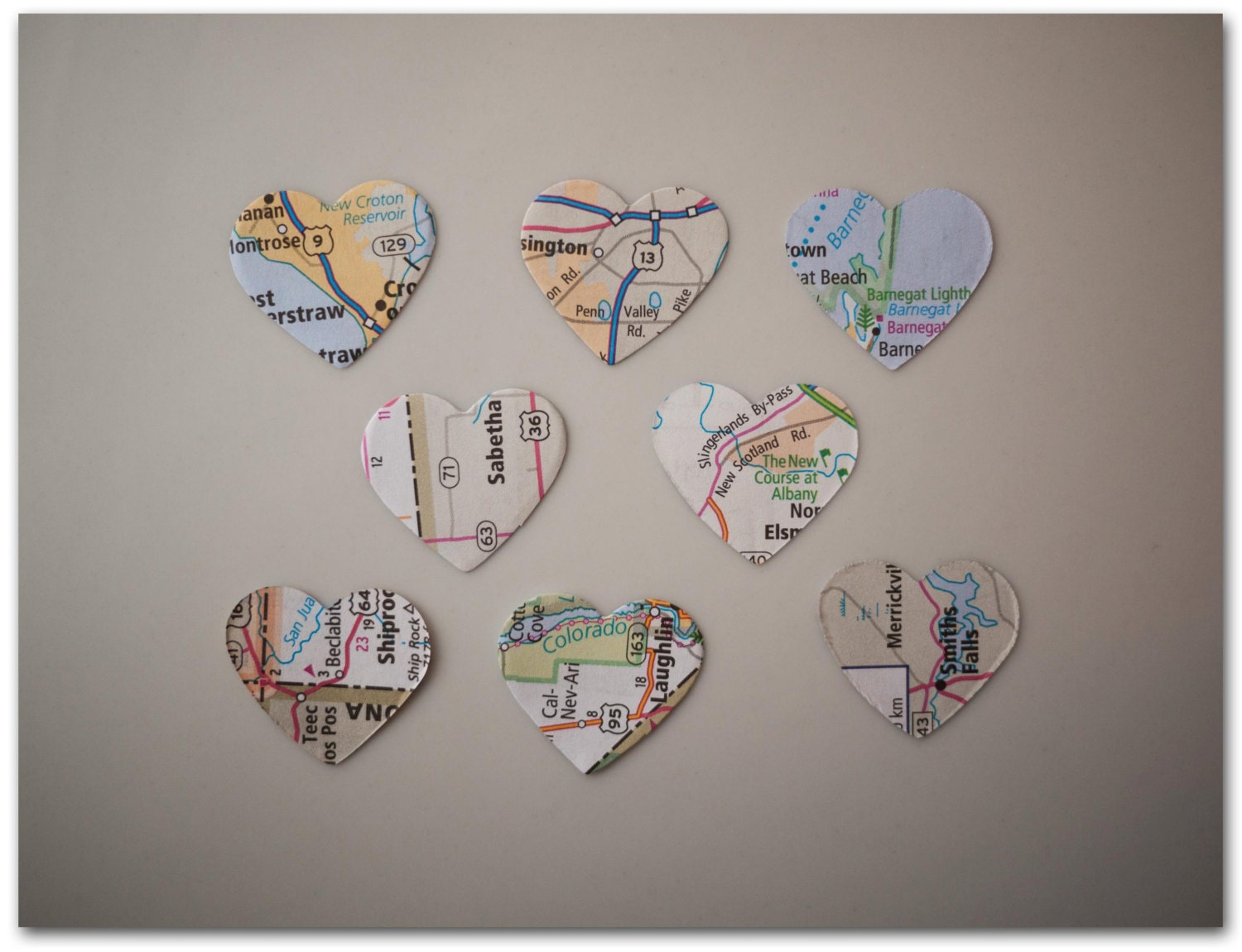 500 Paper Map Hearts Table Scatter 1 Inch Hearts Ready - Etsy