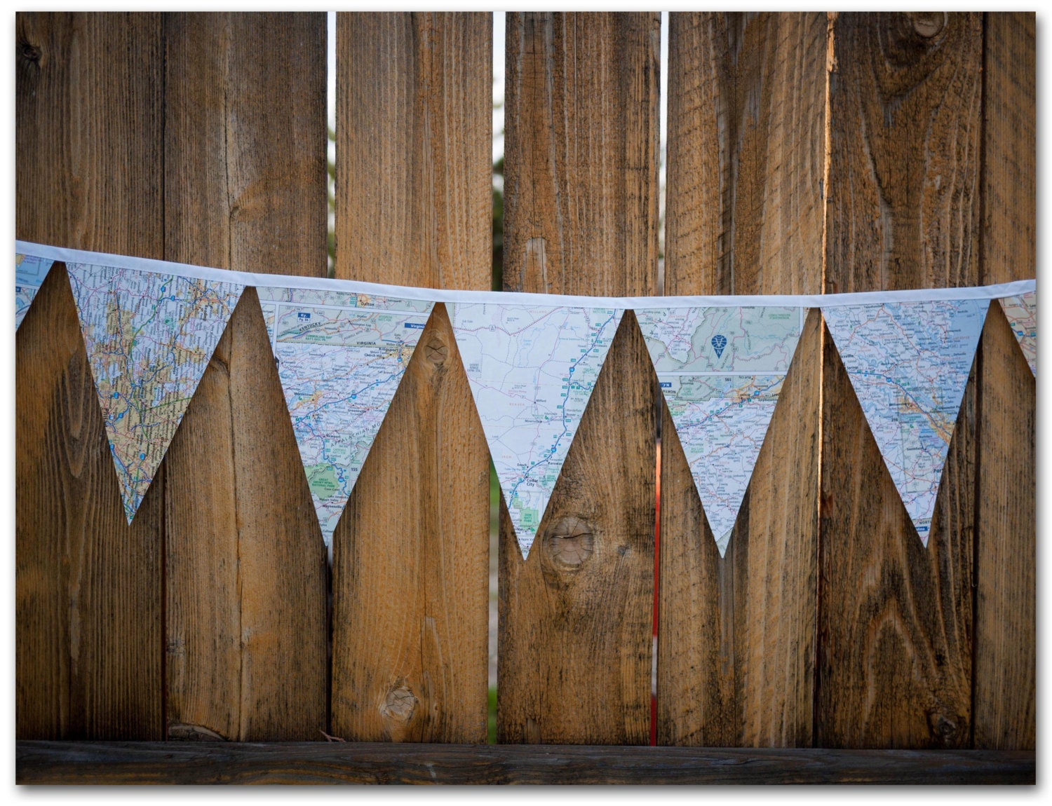 Map Bunting 9 Feet Map Paper Party Supplies Going Away - Etsy