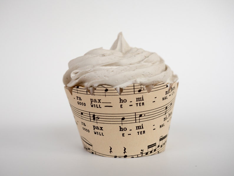 Vintage Sheet Music Cupcake Wrappers - Party Supplies- Wedding ...