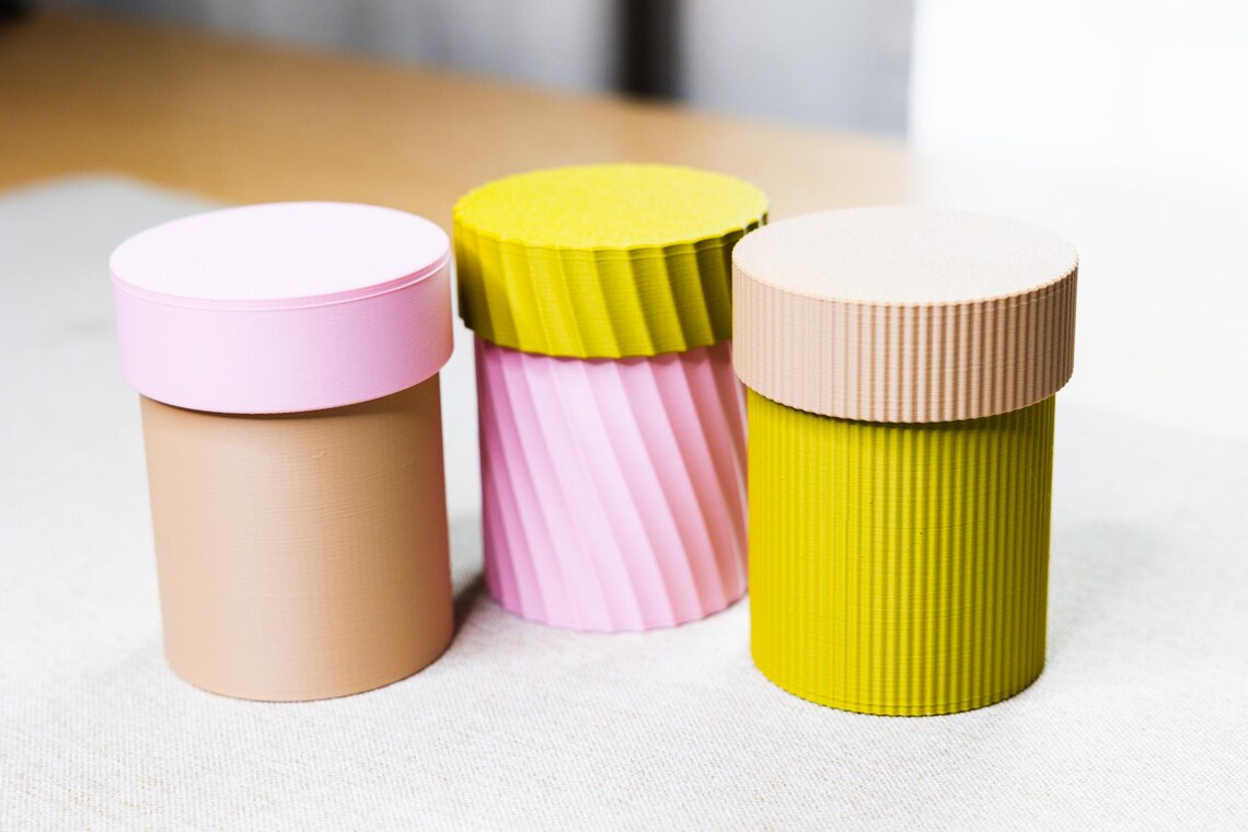 Small Container Set – 3D Printed Storage With Interchangeable Lids – 3 ...