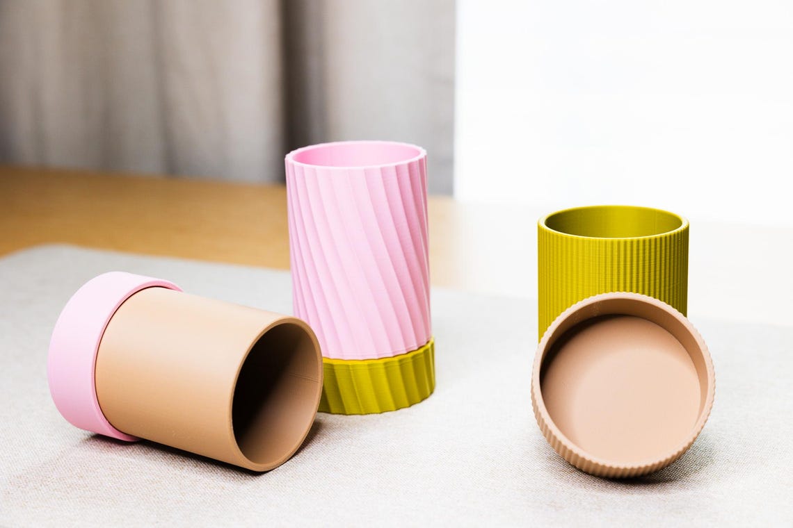 Small Container Set – 3D Printed Storage With Interchangeable Lids – 3 ...