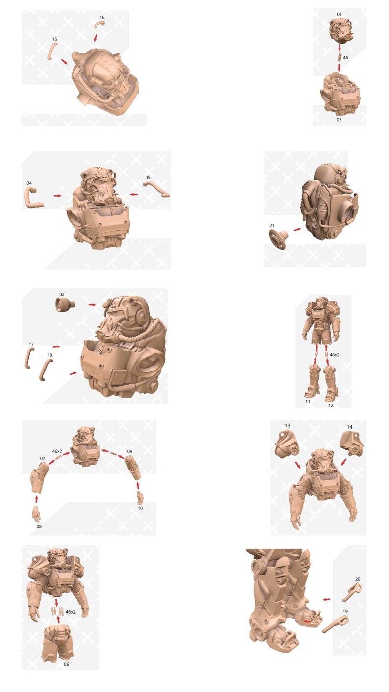 T-60 Power Armor Figure Kit With Service Gate – Fallout-inspired Game ...