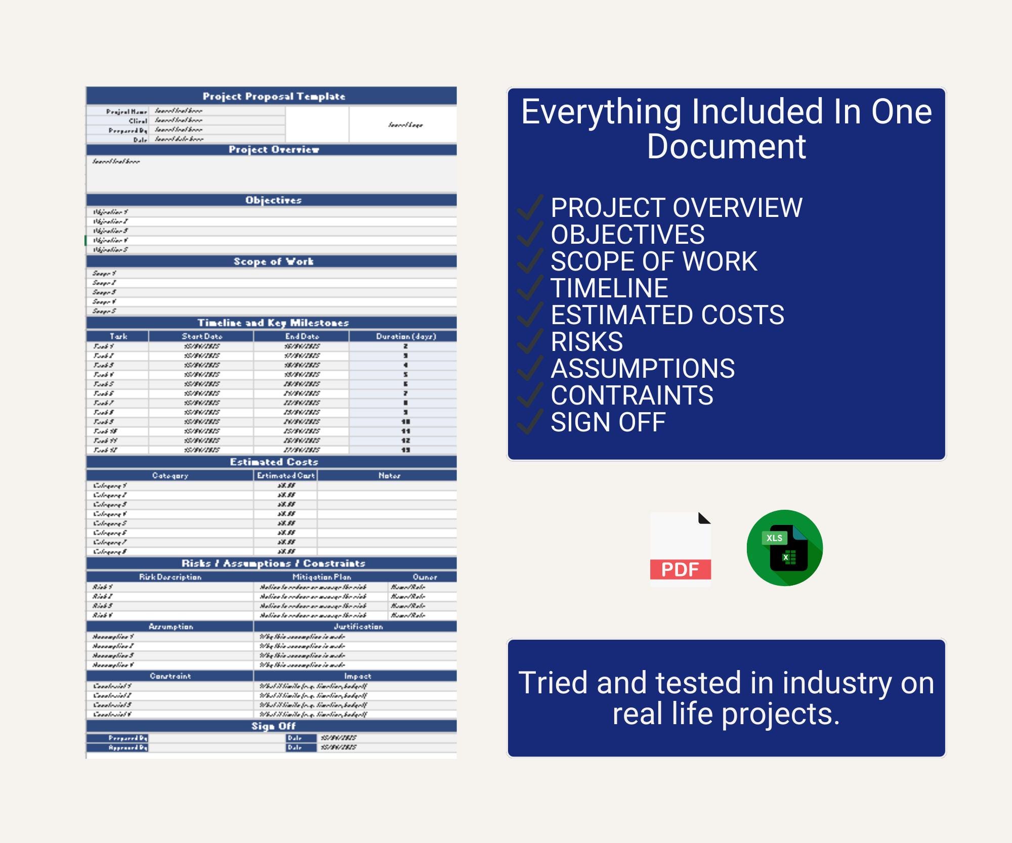 Project Proposal Template Excel | Editable Business Project Plan ...