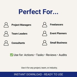 Project Action Tracker | Excel Spreadsheet to Manage Tasks, Deadlines ...