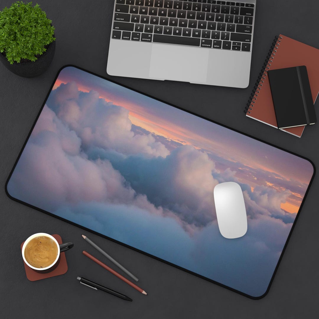 Cloudscape Desk Mat - Cozy Office Decor, Computer Mouse Pad, Gift for Students, Work From Home ...