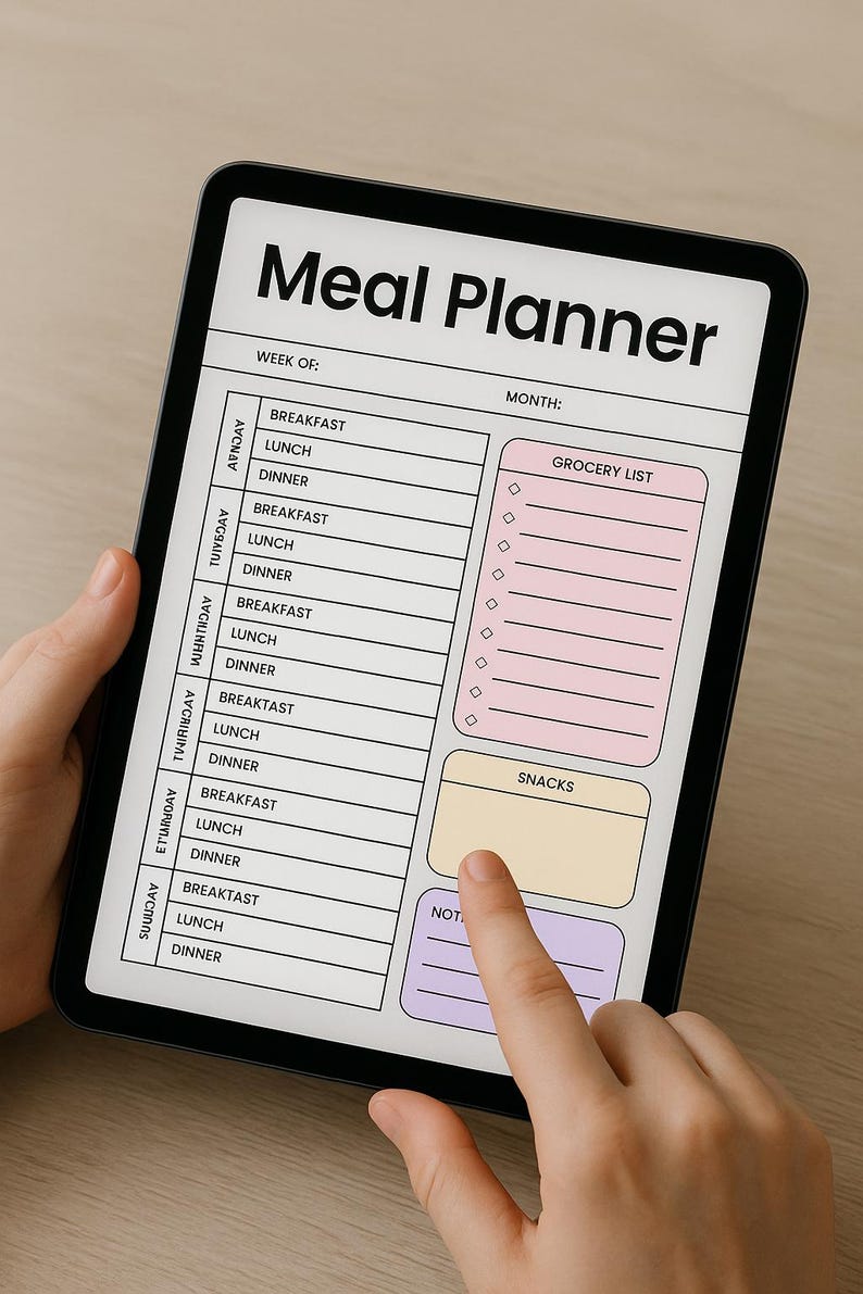 Weekly Meal Planner, Breakfast Lunch and Dinner, With Grocery Lists and ...