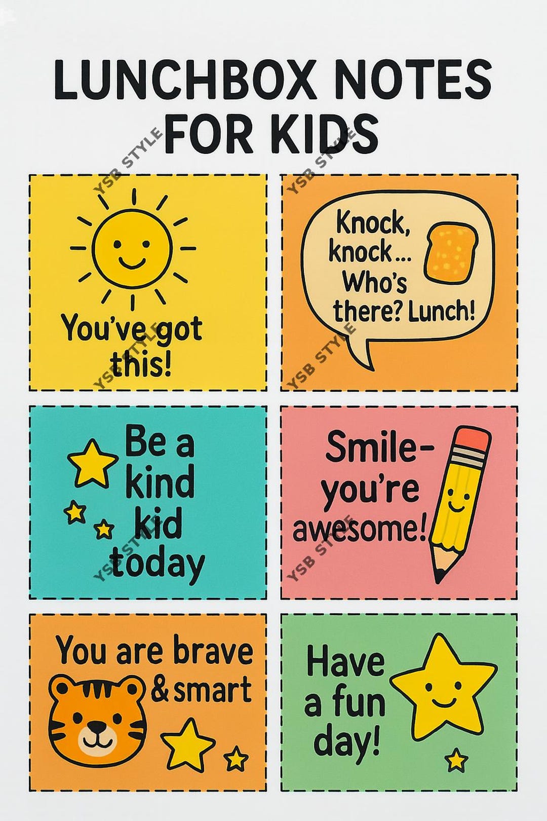 Printable Lunchbox Notes for Kids: Jokes & Affirmations (digital ...