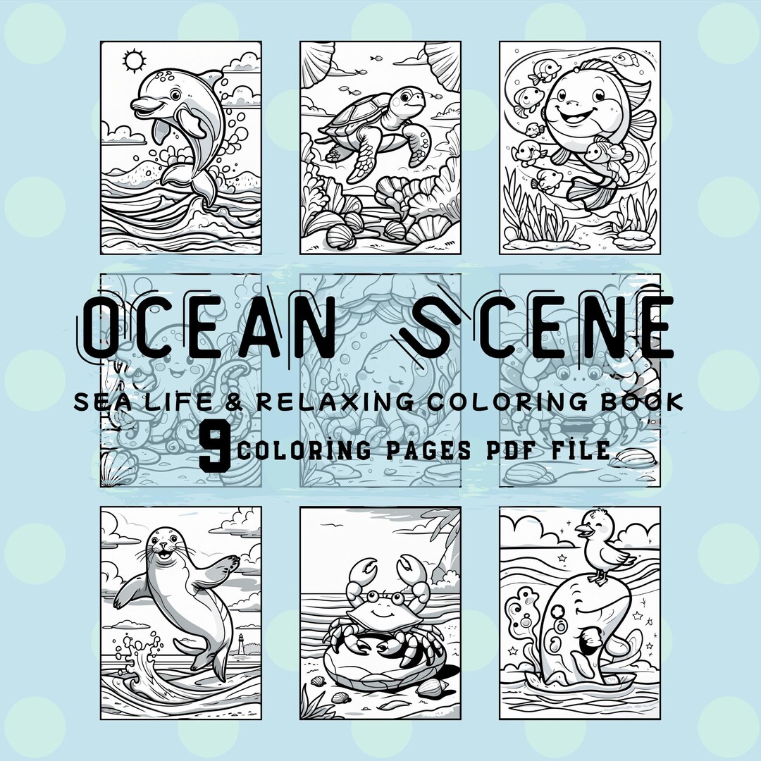 Ocean Scene: Bold Sea Life Coloring Pages for Relaxation by Harmony - 9 ...