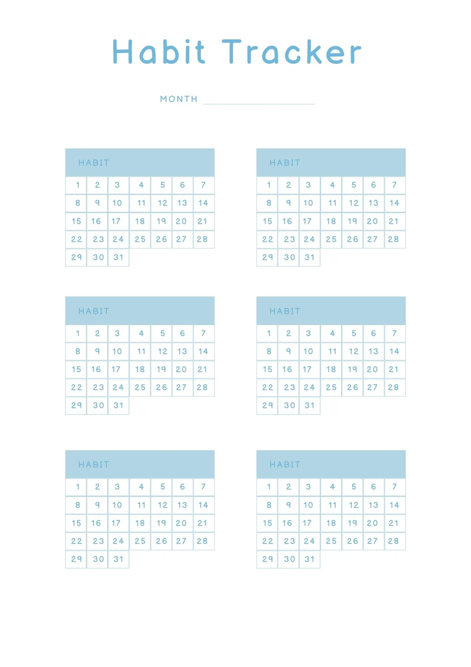 Printable Habit Tracker | Daily & Monthly Habit Planner | Minimalist ...