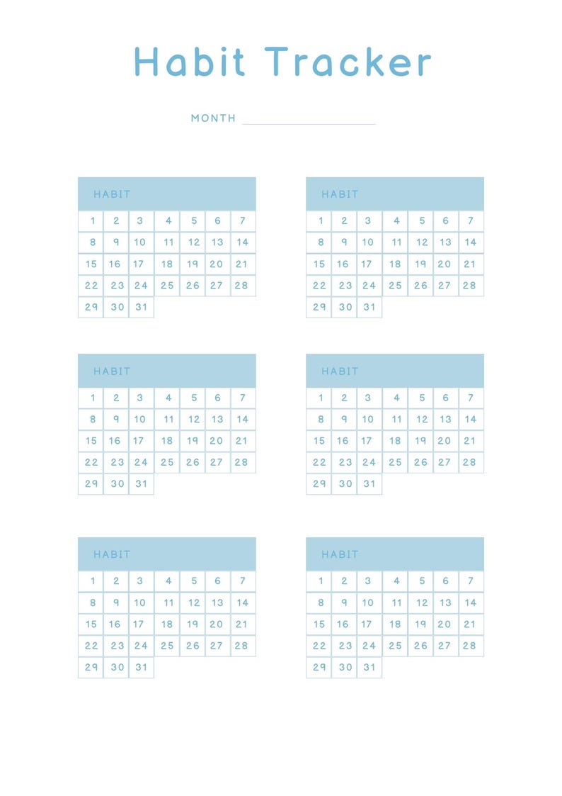 Printable Habit Tracker | Daily & Monthly Habit Planner | Minimalist ...