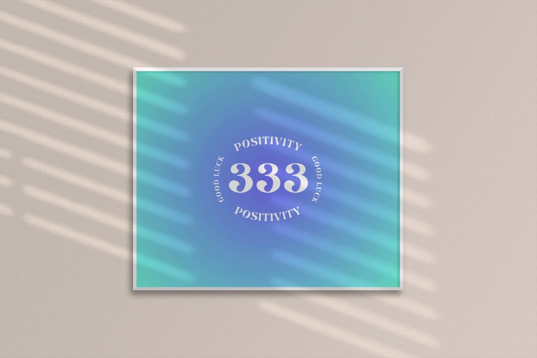 333 Angel Numbers Poster or Desktop Wallpaper Blue Green 4K Instant ...