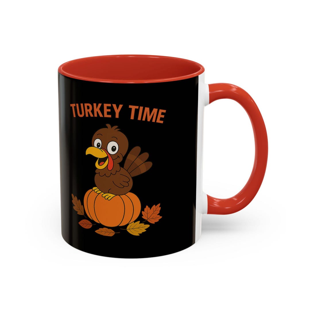 Thanksgiving Turkey Time Coffee Mug, Fall Decor, Seasonal Gift, Cute ...