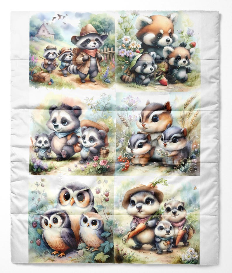 Quilt Fabric Panel Set • 6 Unique Designs • 12x12” (31x31 Cm) • 100% ...