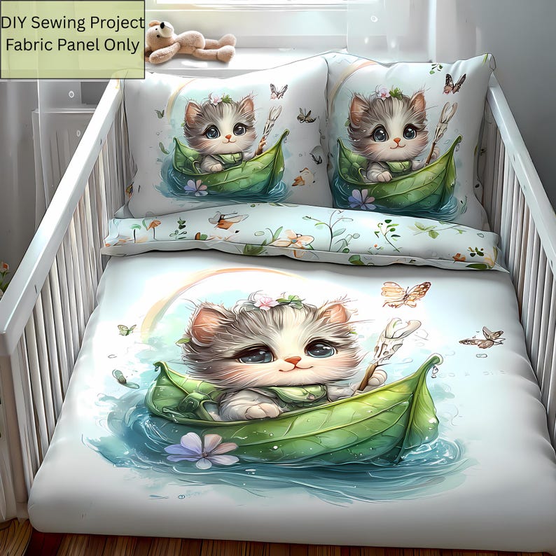 Fabric Panel Set • 6 Unique Designs • Cat on Boat • 12x12” (31x31 Cm ...