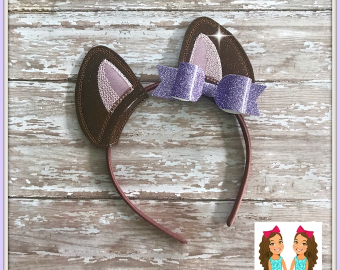 1 Chipmunk Headband With Bow Squirrel Mouse Ferret Chipettes Ears ...