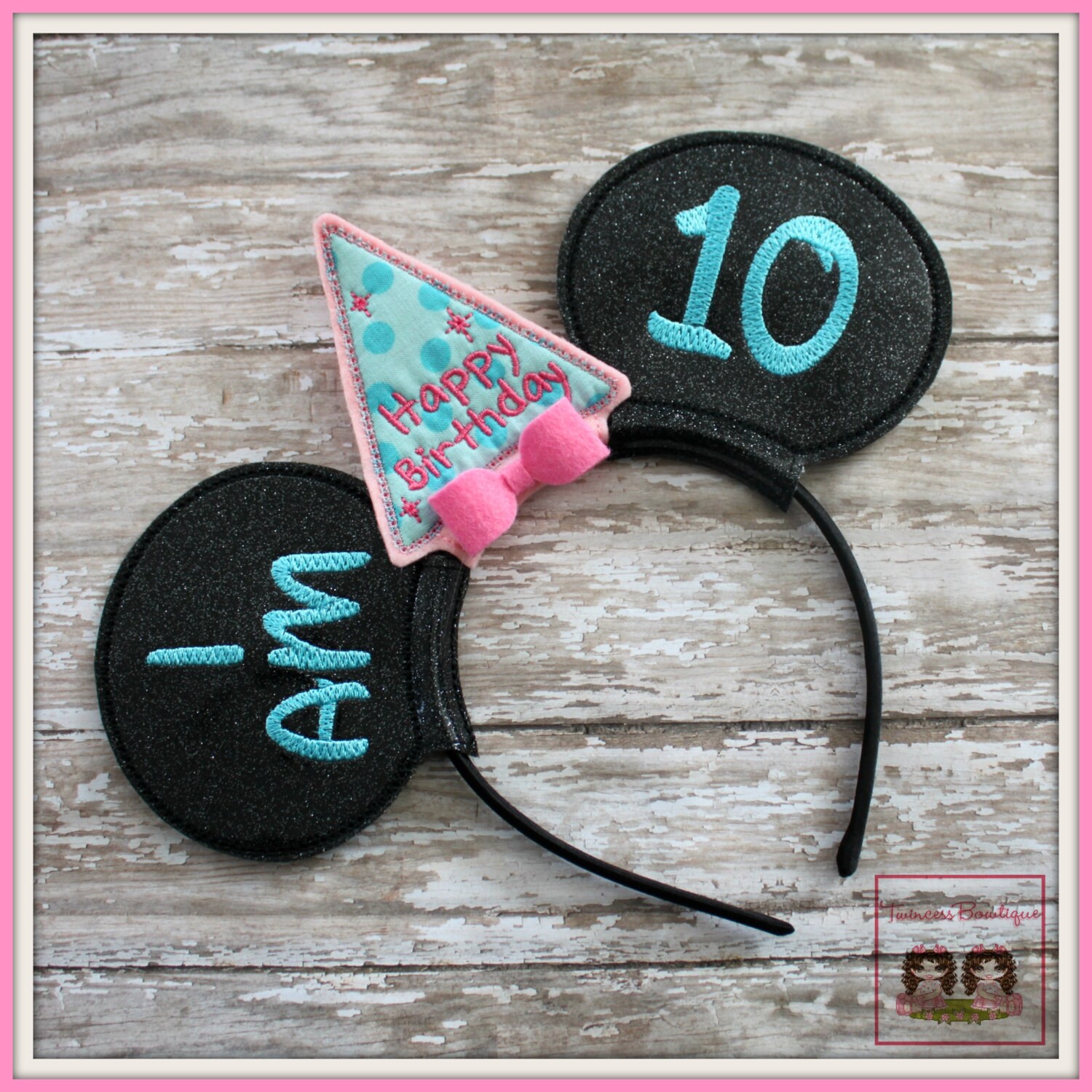 Happy Birthday Mouse Ears Headband by Twincess Bowtique | Etsy