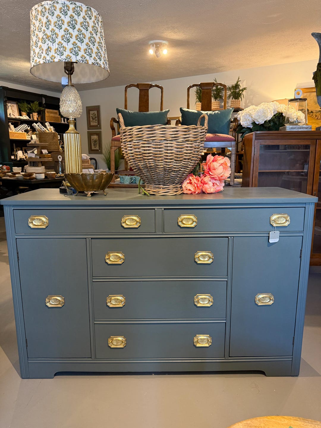 SOLD!!! Refurbished Vintage Buffet Dresser: Sherwin Williams Pewter ...